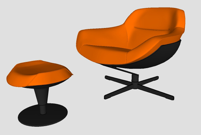 Cassina Auckland Armchair | SketchUcation